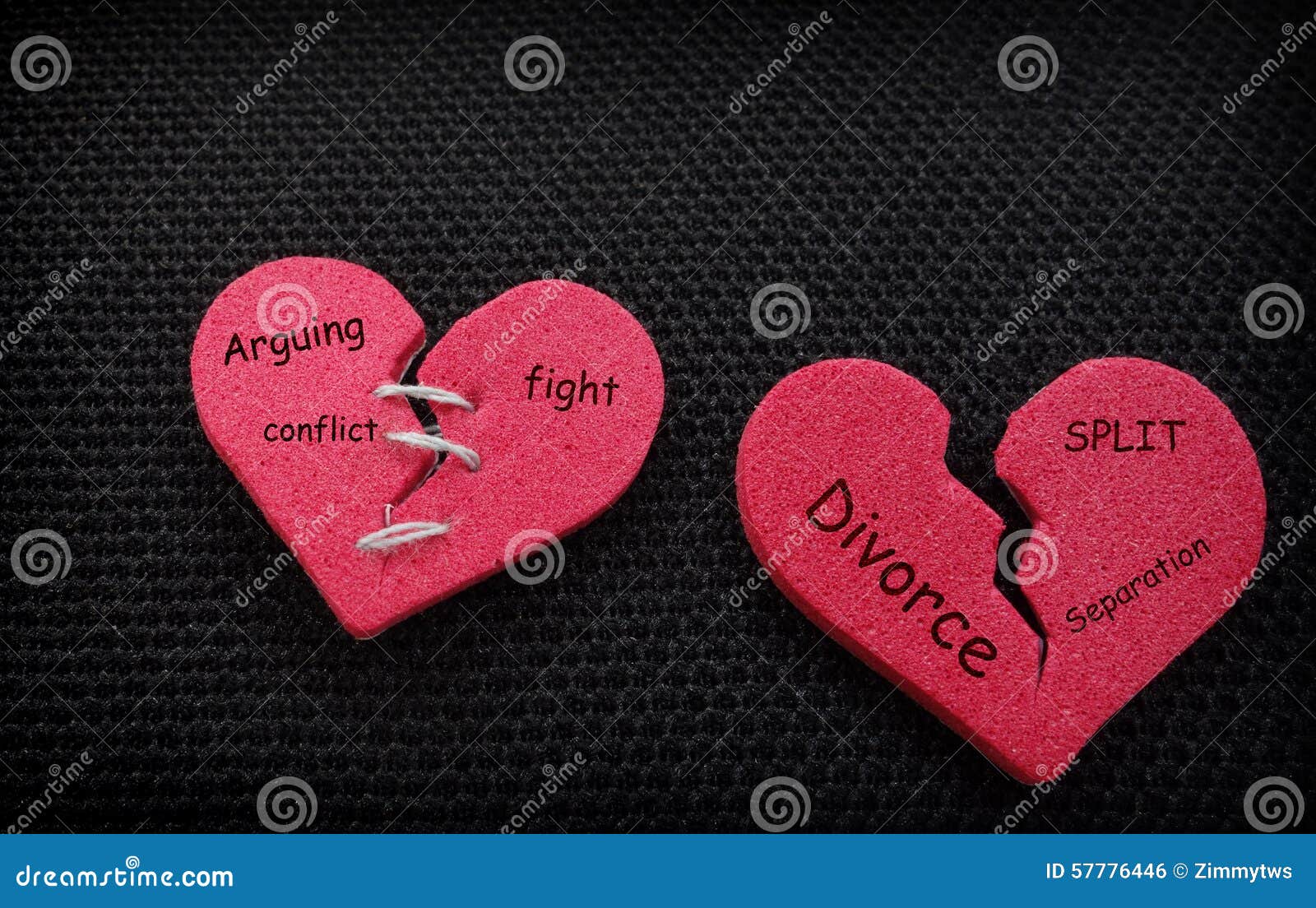Two split hearts stock photo. Image of cracked, relationship - 57776446