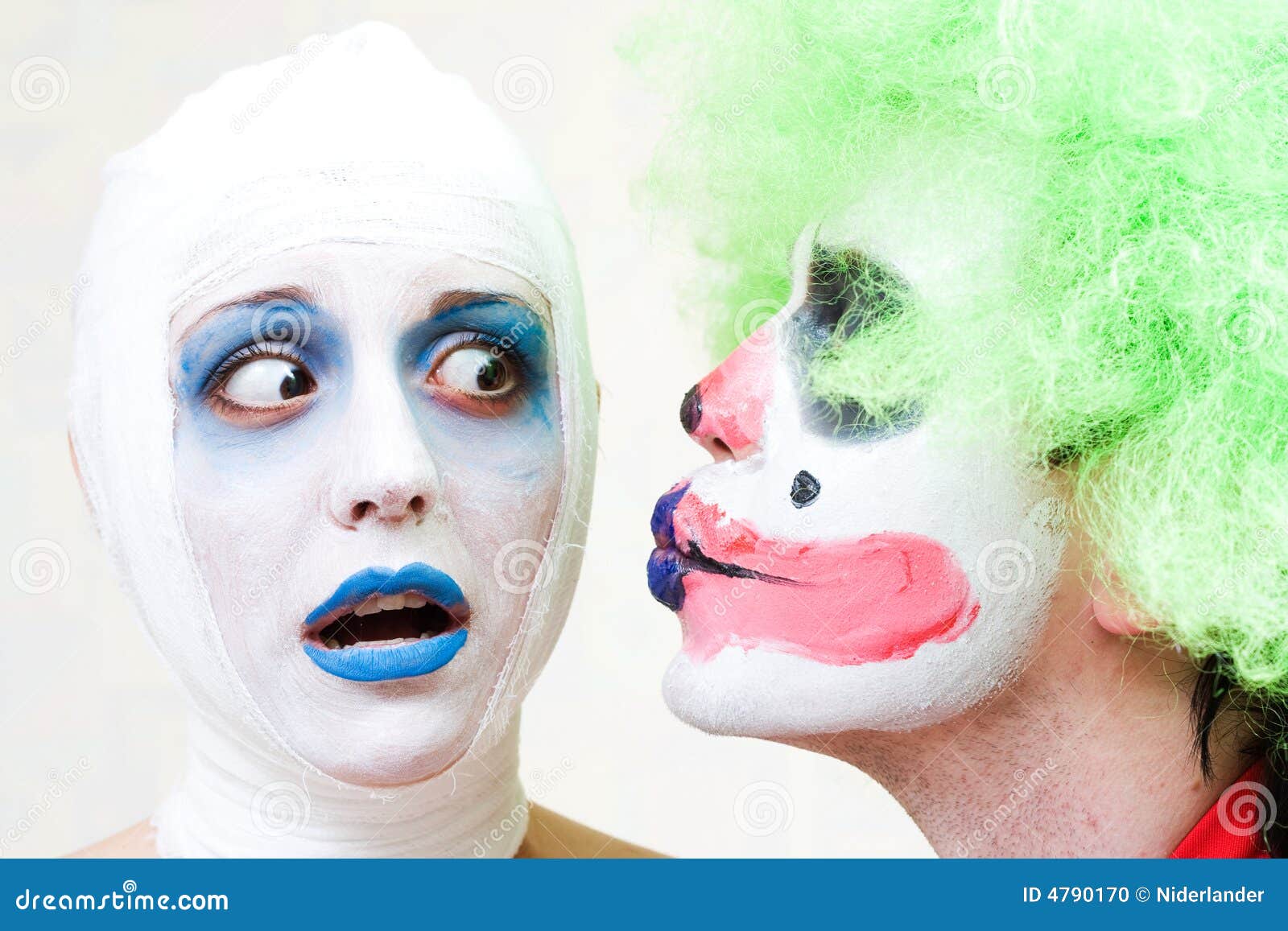 Two spooky clowns stock photo. Image of hair, cartoon - 4790170