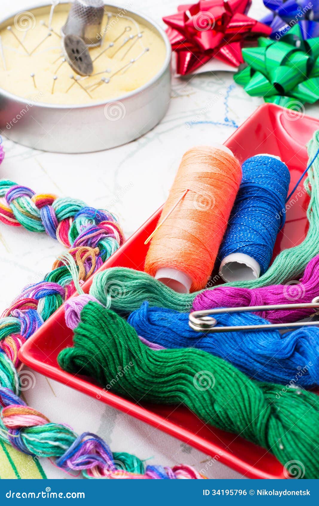 Two spools of thread stock photo. Image of designer, standard - 34195796