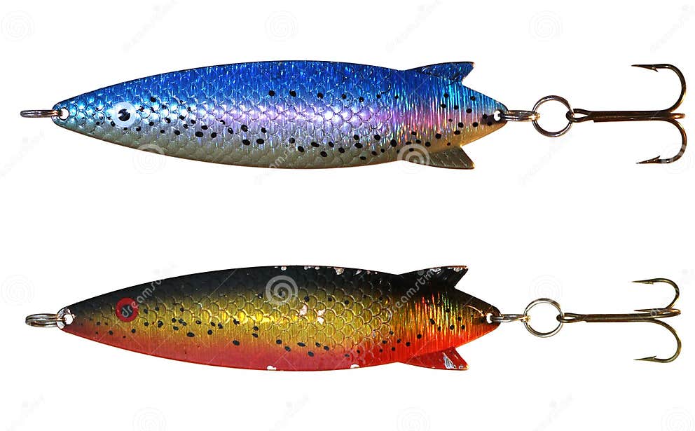 Two spoon lures stock image. Image of salmon, white, rapala - 45779813