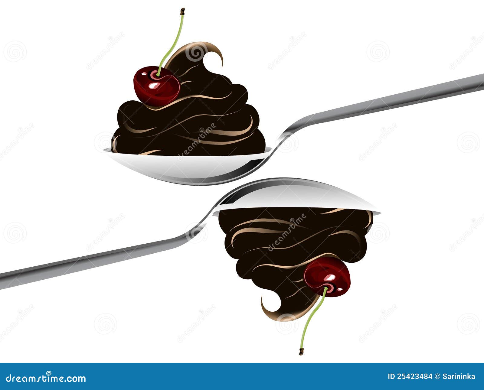 Two spoons stock vector. Illustration of culinary, cooking - 25423484