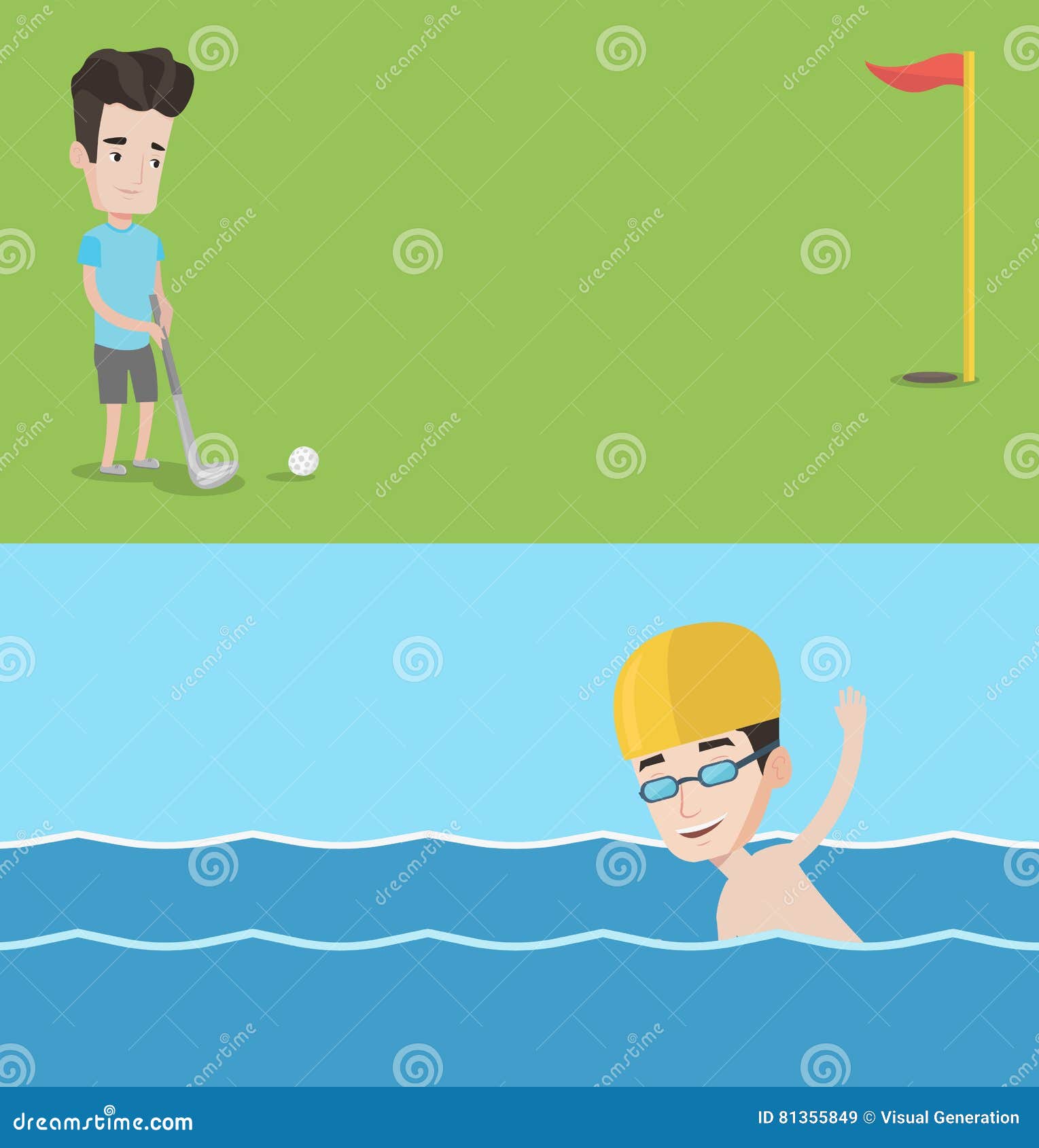 Two Sport Banners with Space for Text. Stock Vector - Illustration of ...