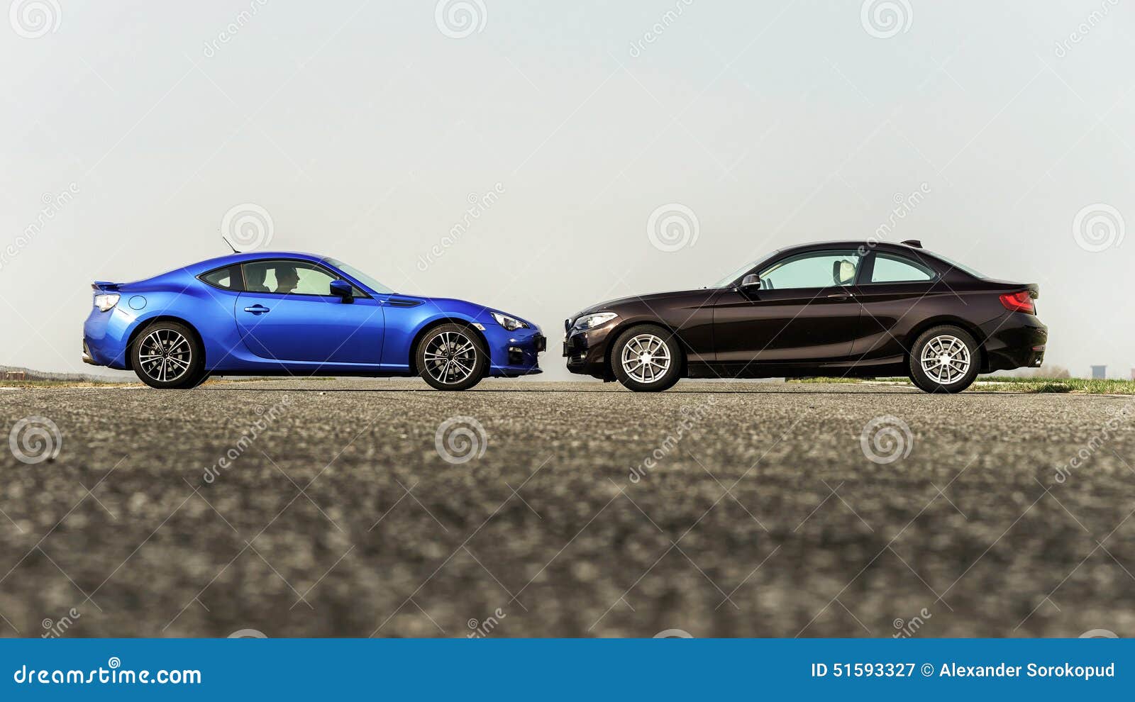 Two Sport Car Comperison on Race Way Stock Image - Image of rounding ...
