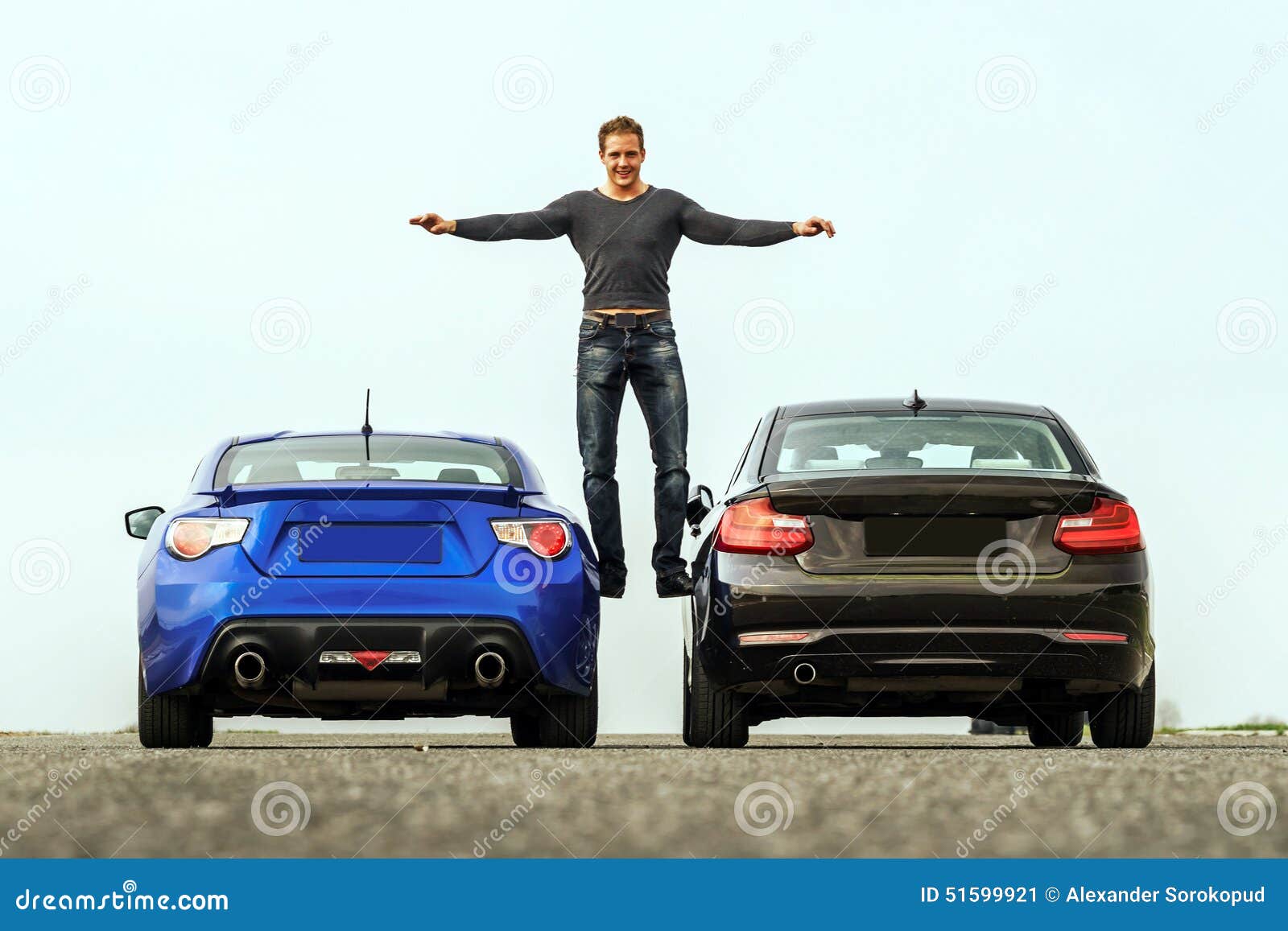 Two Sport Car Comperison on Race Way Stock Image - Image of force ...