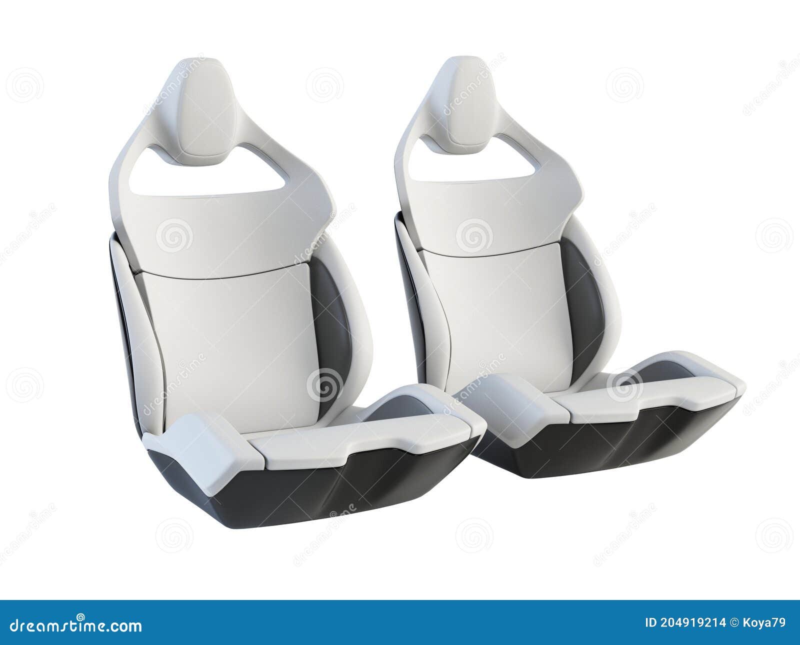 Two Sport Car Seat, Modern Design, Isolated on White Background, 3d ...