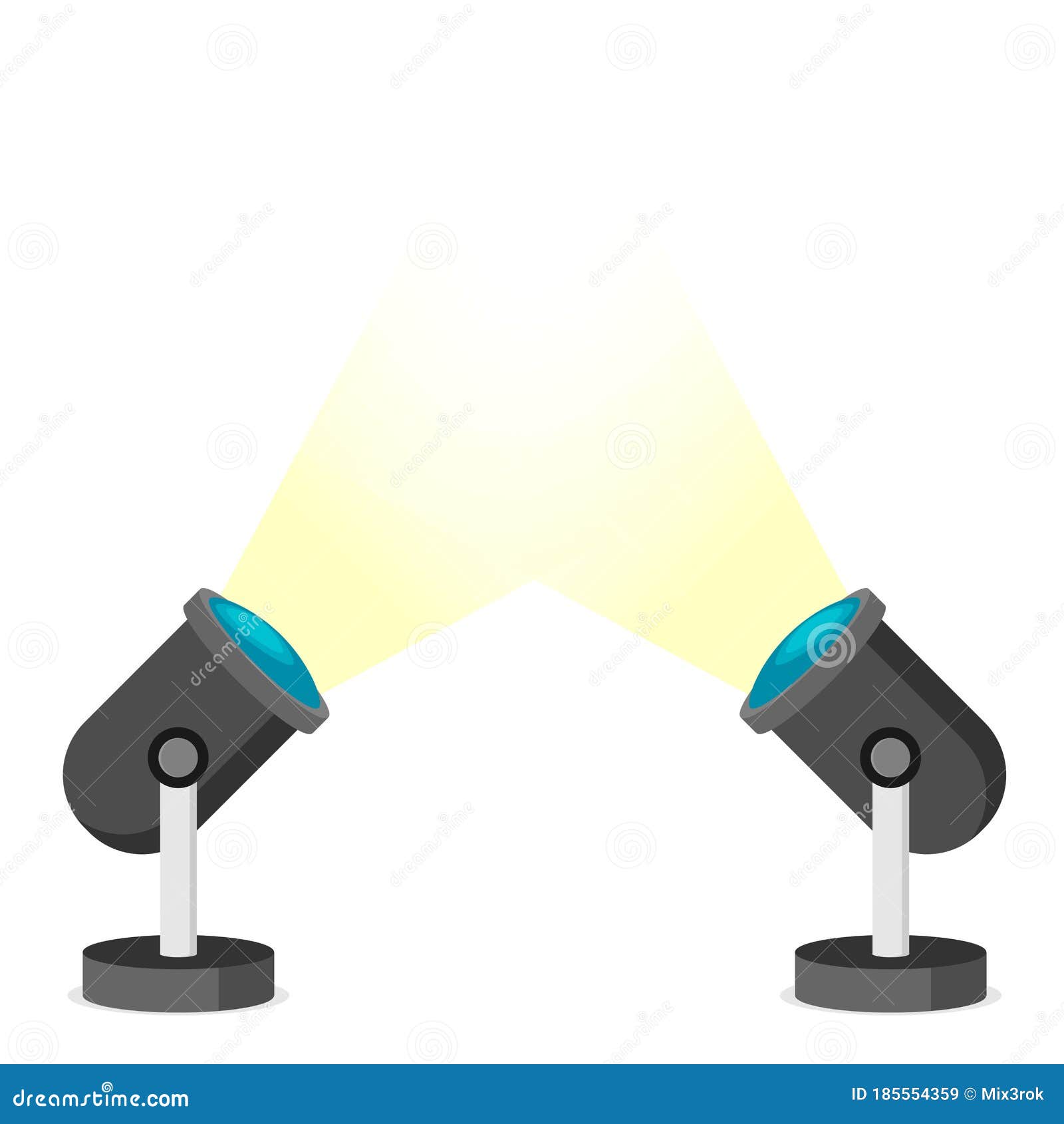 Two Spotlights in Flat Style Stock Vector - Illustration of isolated ...