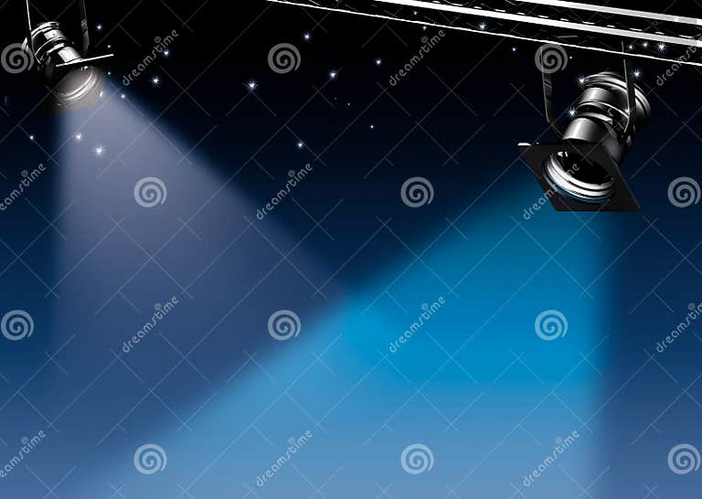 Two Spots of Light on a Blue Background Stock Illustration ...
