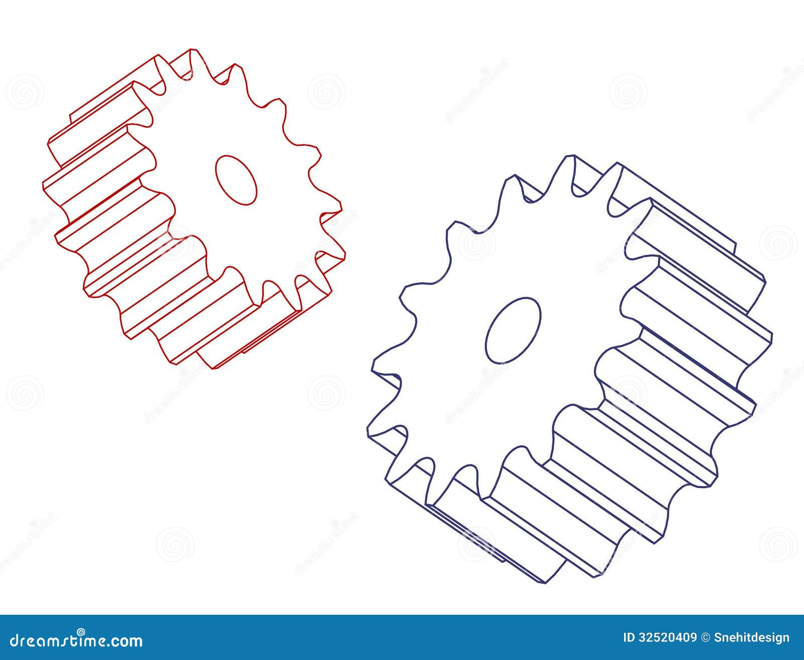 Spur Gears Outline Icon. Settings Vector Concept Symbol | CartoonDealer ...