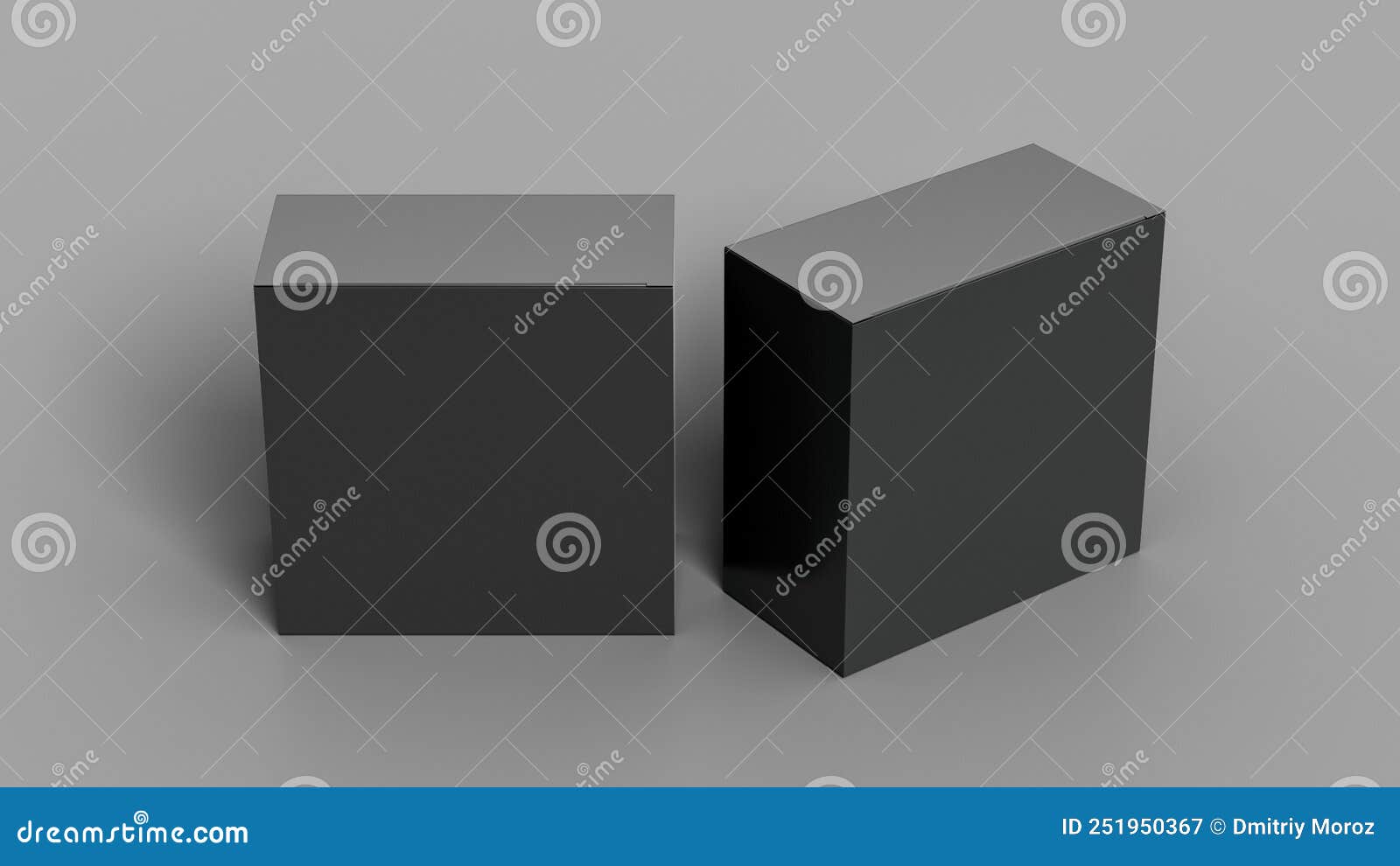 Two Square Boxes Mock Up. BBB Gift Boxes on Gray Background. Front View ...