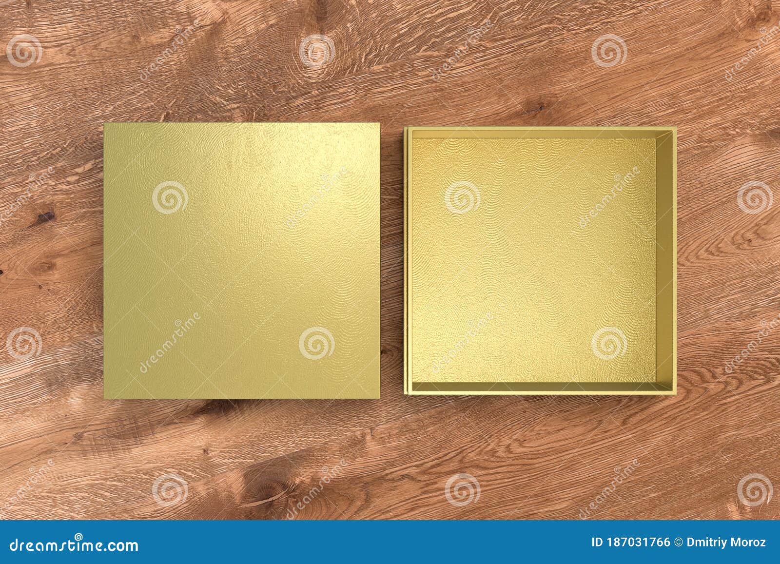 Two Square Boxes Opened and Closed Stock Illustration - Illustration of ...