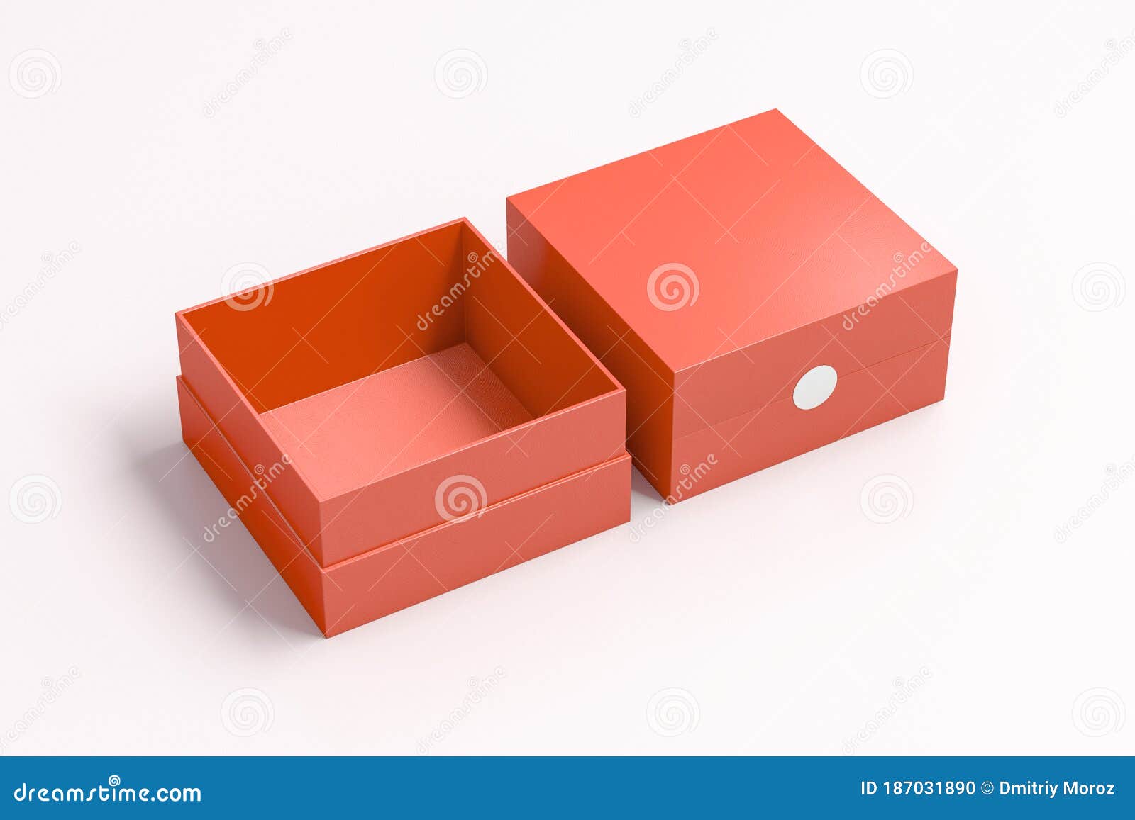 Two Square Boxes Opened and Closed Stock Illustration - Illustration of ...