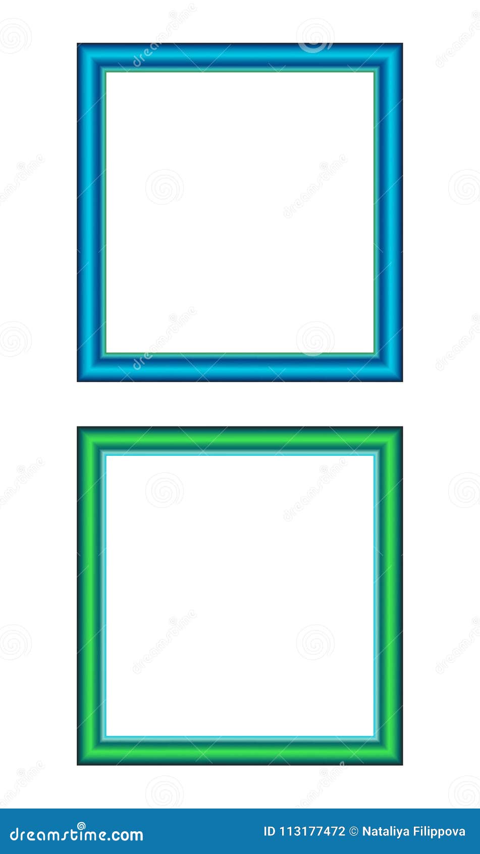 Blue and green frames stock vector. Illustration of empty - 113177472
