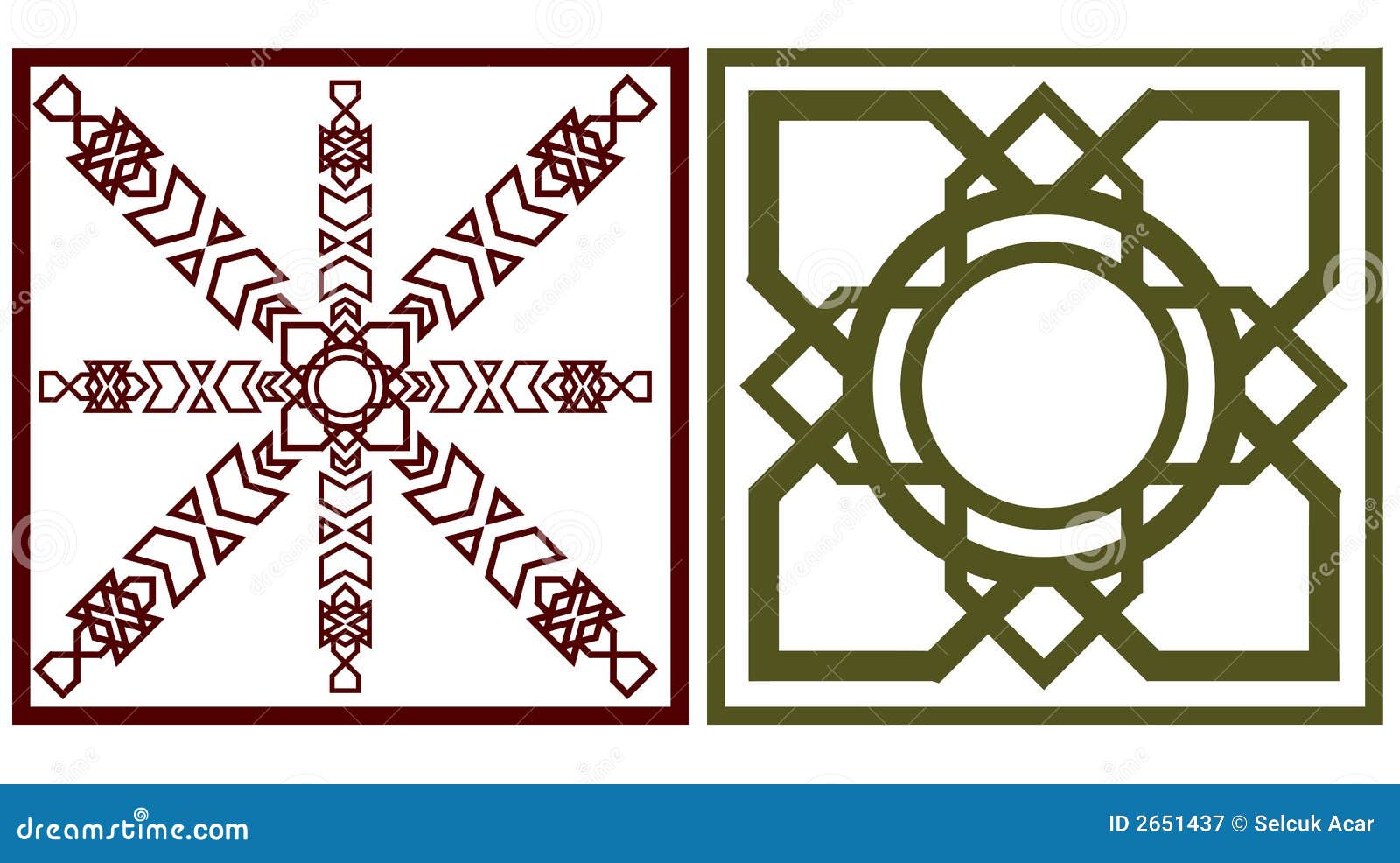 Two square motif stock vector. Illustration of border - 2651437