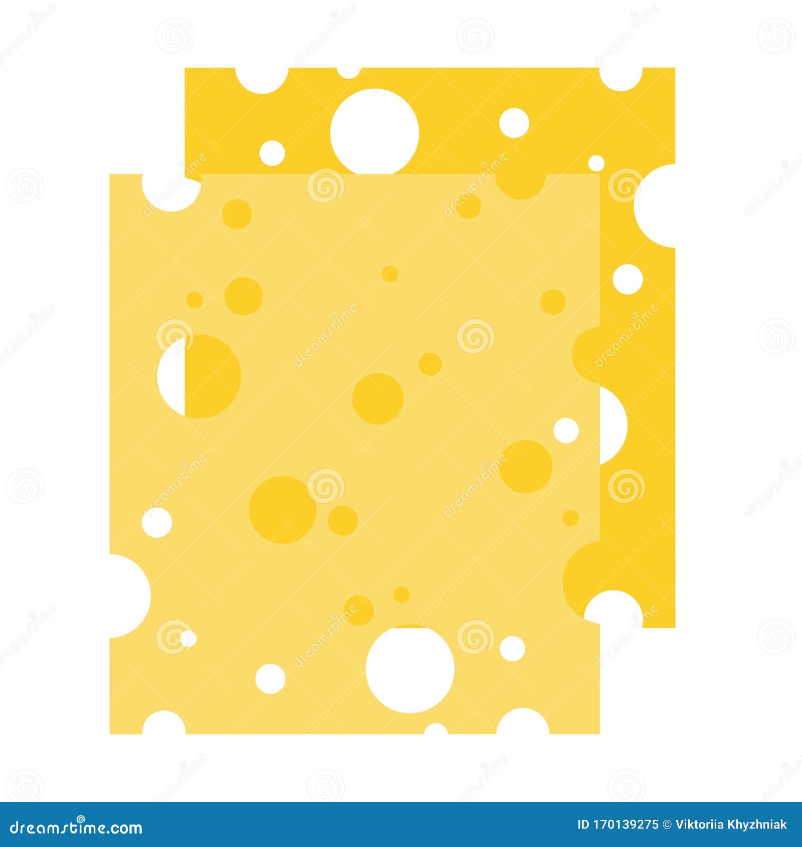 Two Square Pieces of Cheese with Holes Vector Flat Isolated Stock ...