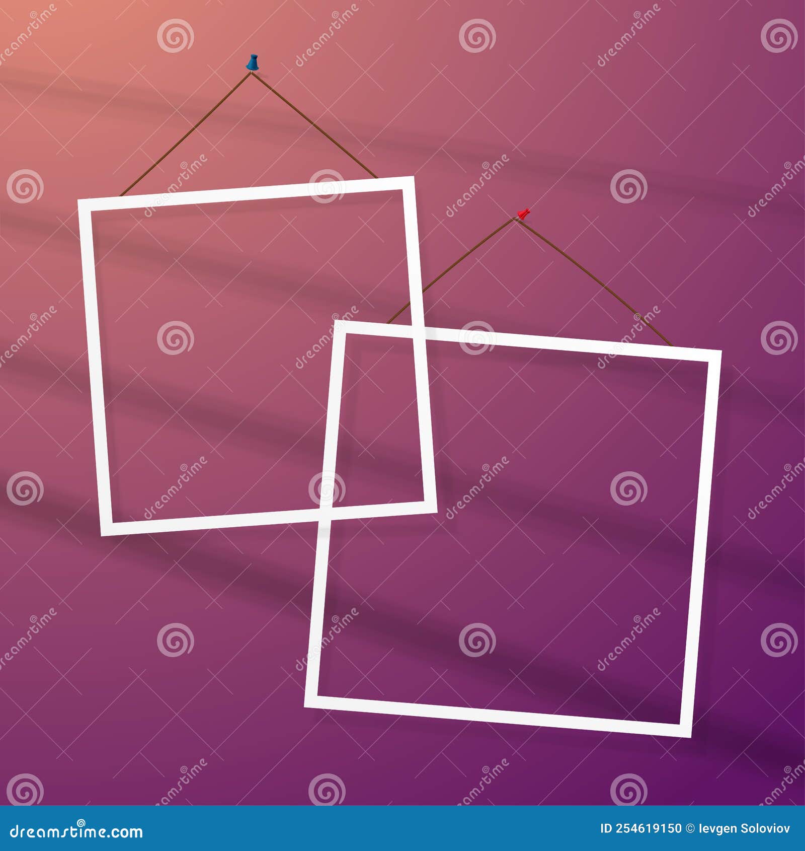 Two Square Pink Photo Frames Stock Vector - Illustration of decorative ...