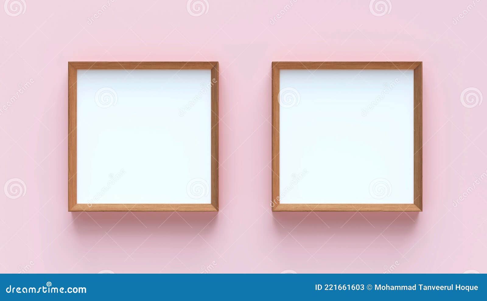 Two Square Shape Wooden Frames Stock Image - Image of wall, frames ...