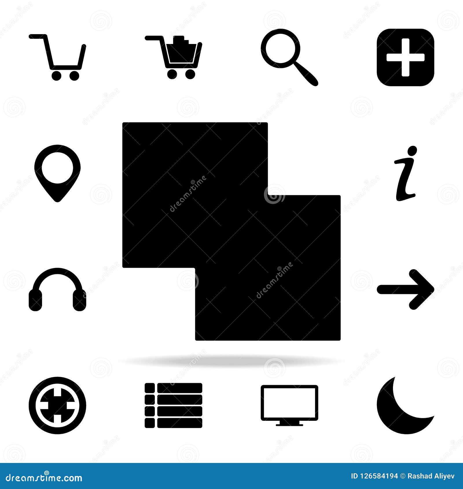 Two Squares of Intersecting Icon. Web Icons Universal Set for Web and ...