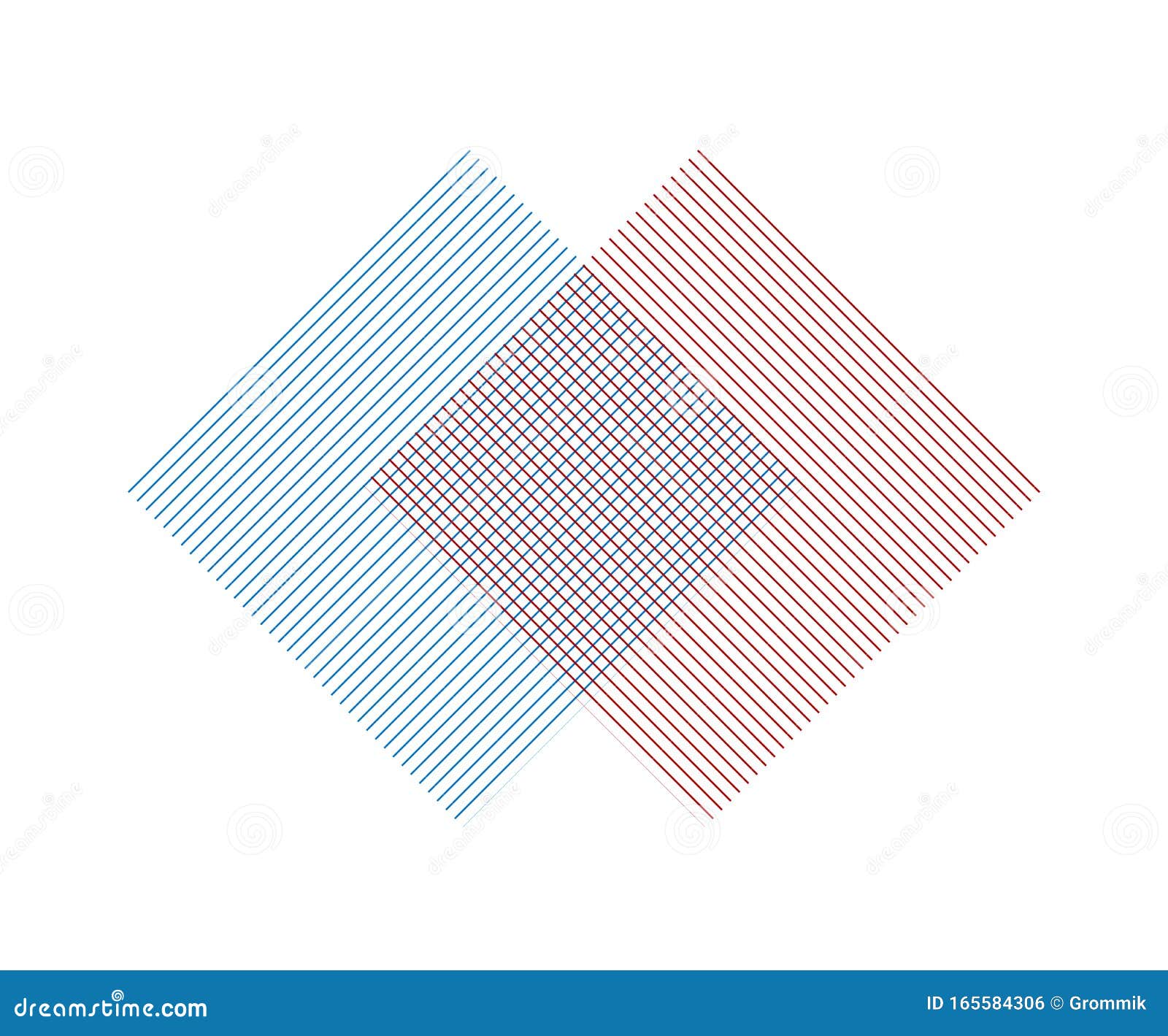 Two Squares of Parallel Lines Intersect Each Other. Geometric Shape for ...