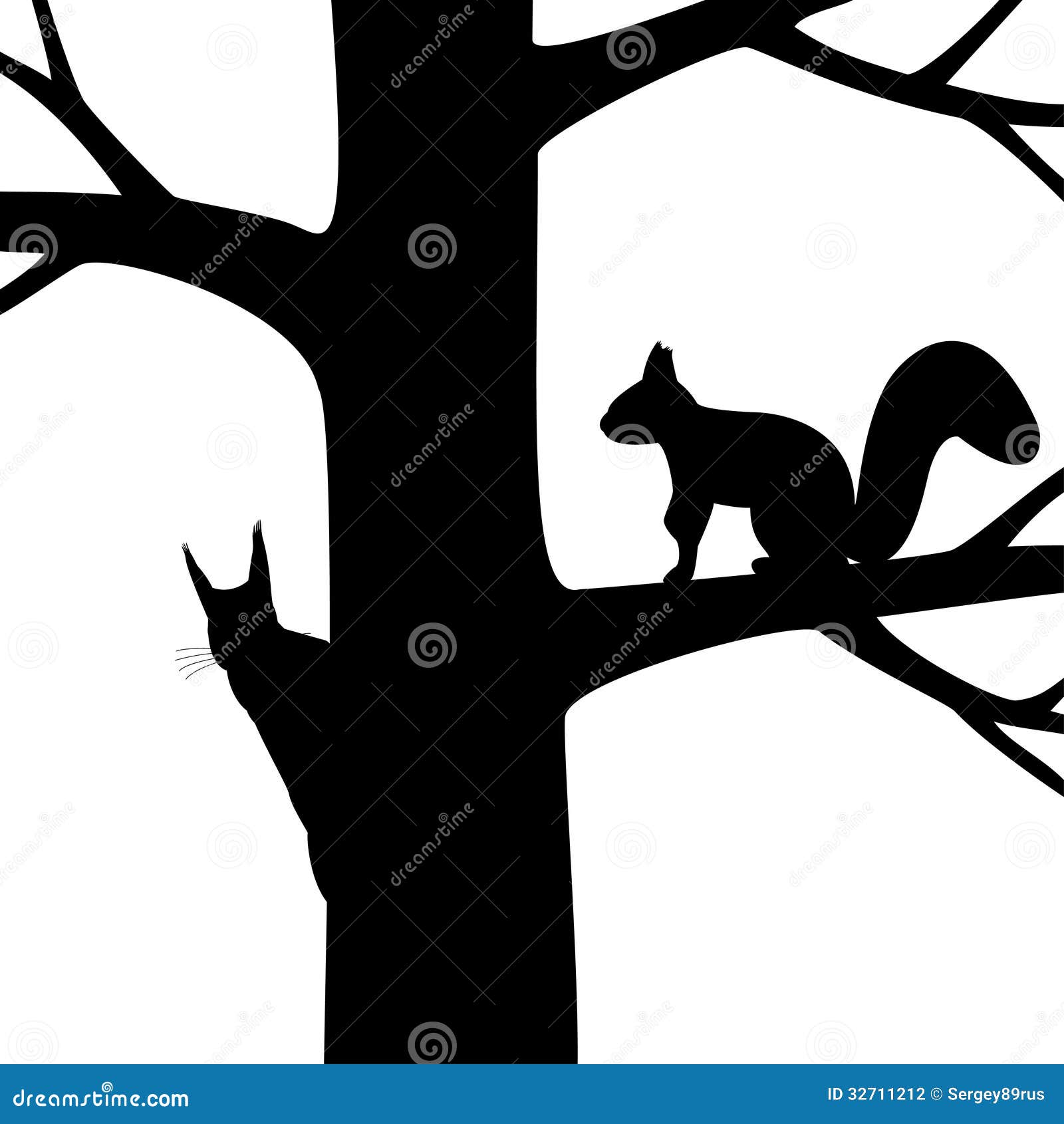 Squirrel In A Tree Cartoon Vector | CartoonDealer.com #14284645