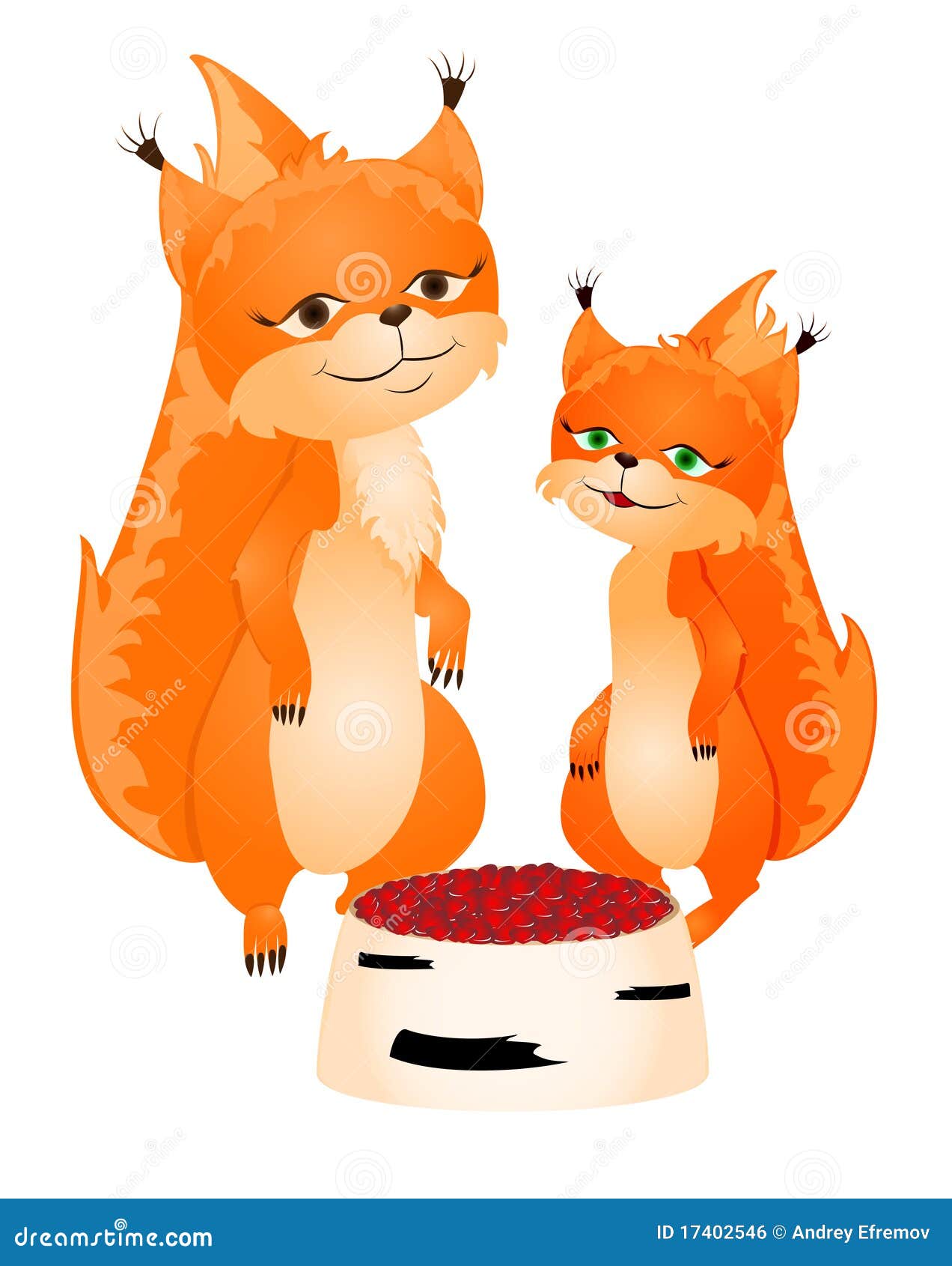 Two squirrels stock vector. Illustration of beautiful - 17402546