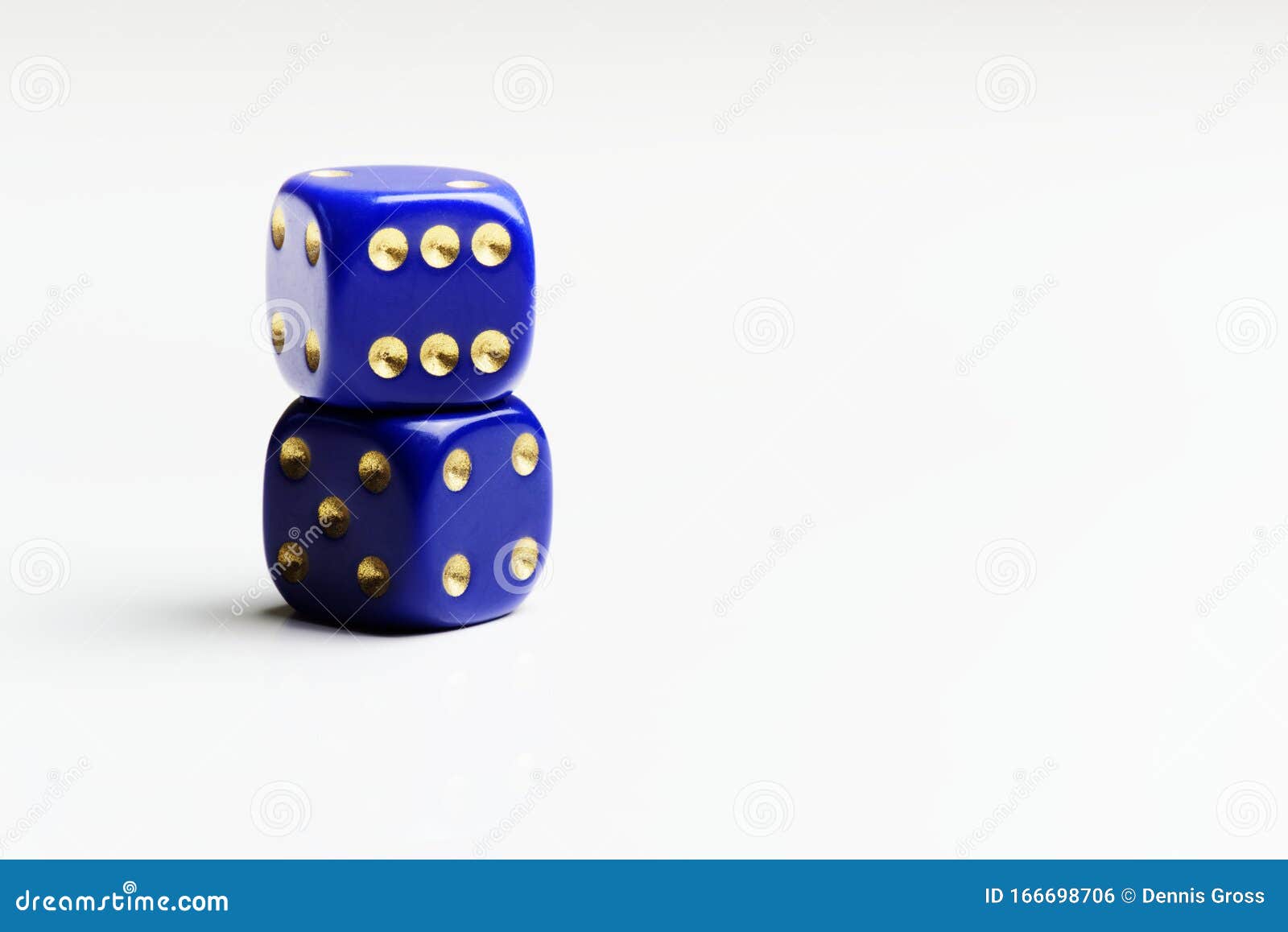 Two Stacked Dices on White Background Stock Photo - Image of white ...