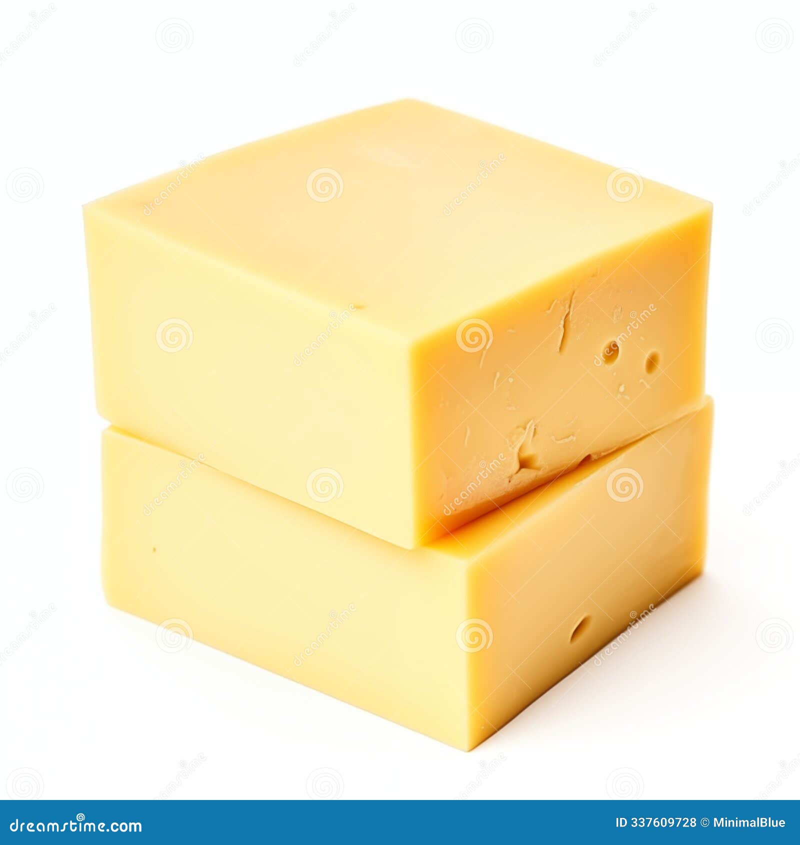 Two Stacked Yellow Cheese Blocks on White Background Stock Illustration ...