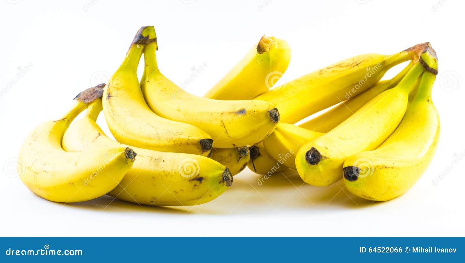 Two Stacks of Bananas Composed Next To Each Other on a White Background ...
