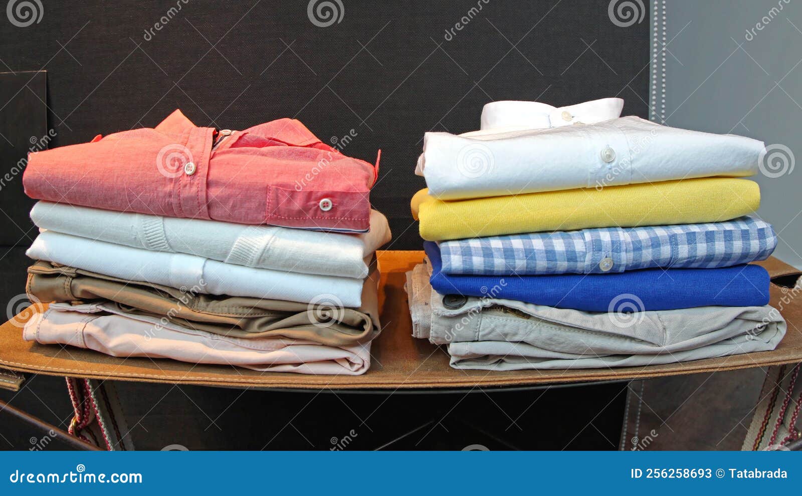 Modern clothing folded stock image. Image of pullover - 256258693