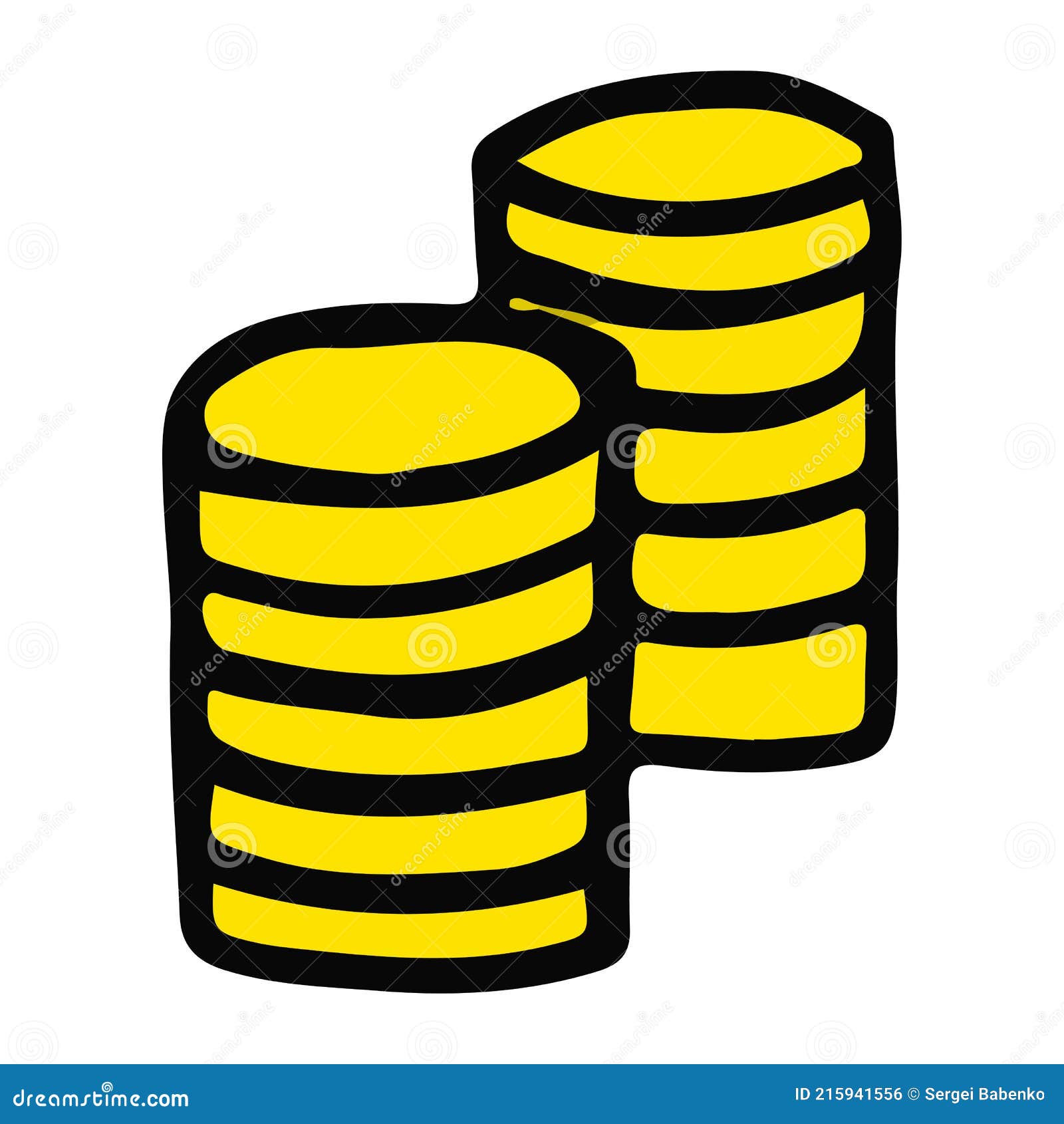 Two Stacks of Coins Hand Drawn Doodle Isolated Stock Vector ... Two Stacks of Coins Hand Drawn Doodle Isolated Stock Vector ...