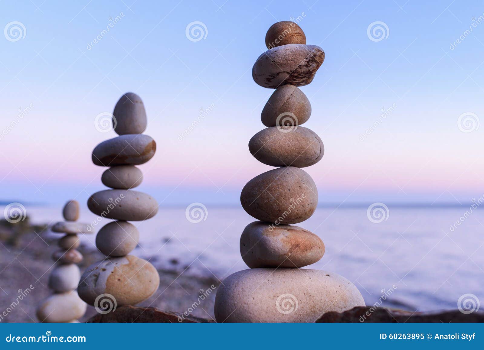 Two stacks of pebbles stock image. Image of accuracy - 60263895
