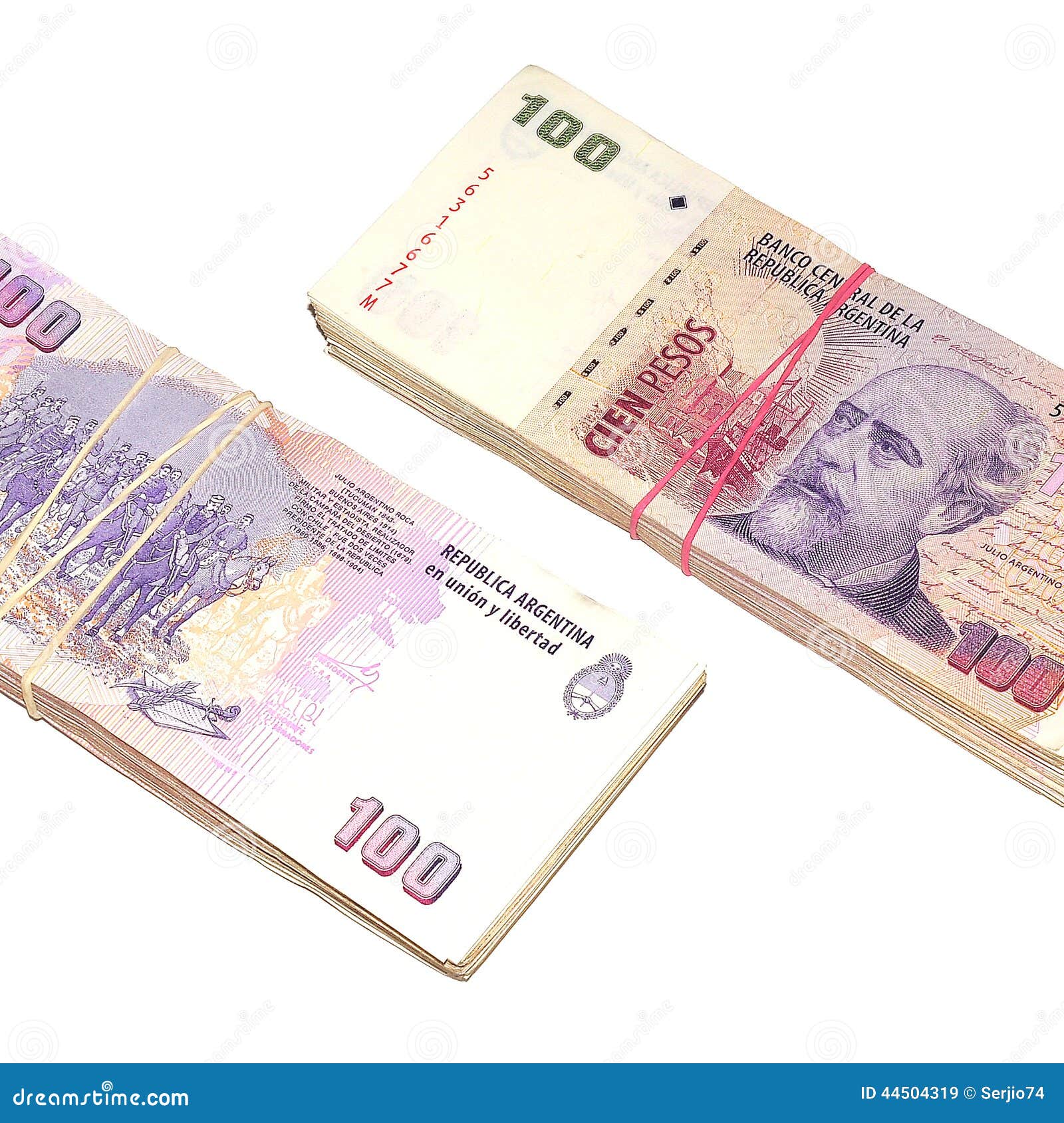 Two stacks of pesos. stock image. Image of inflation - 44504319