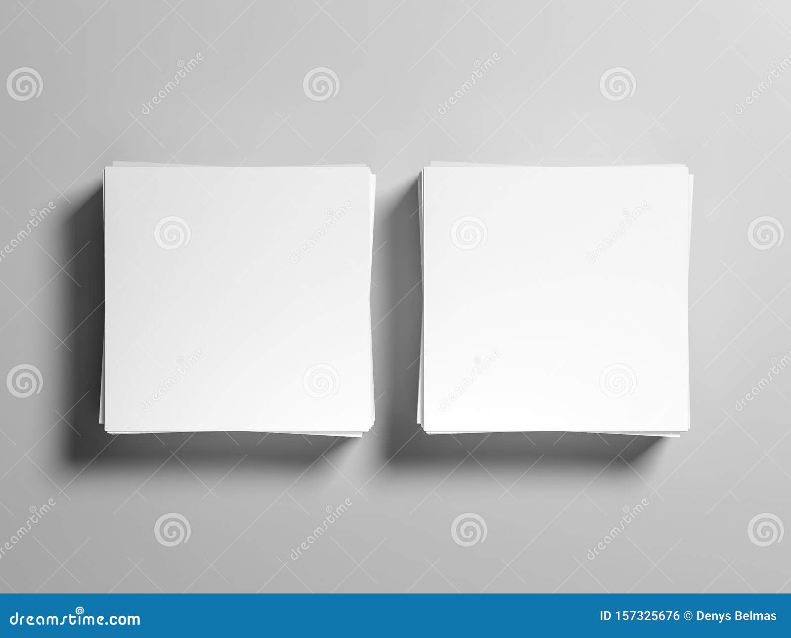Two Stacks of Square Paper Sheets Mockup Stock Illustration ...