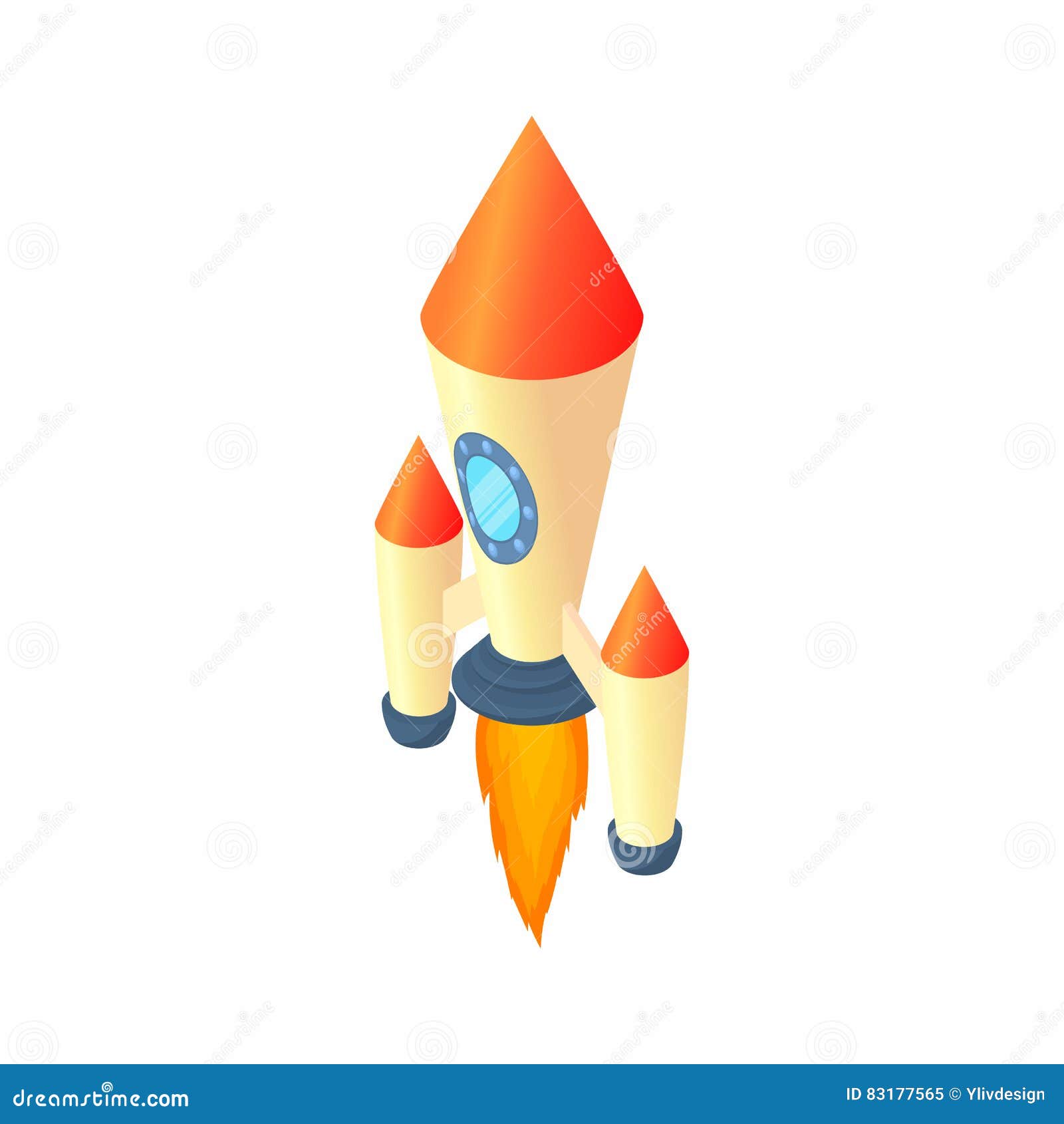 Two Stage Rocket Icon, Cartoon Style Stock Vector - Illustration of ...