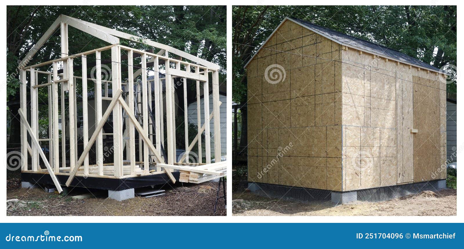 Two Stages of Building Constructio Stock Photo - Image of frame ...