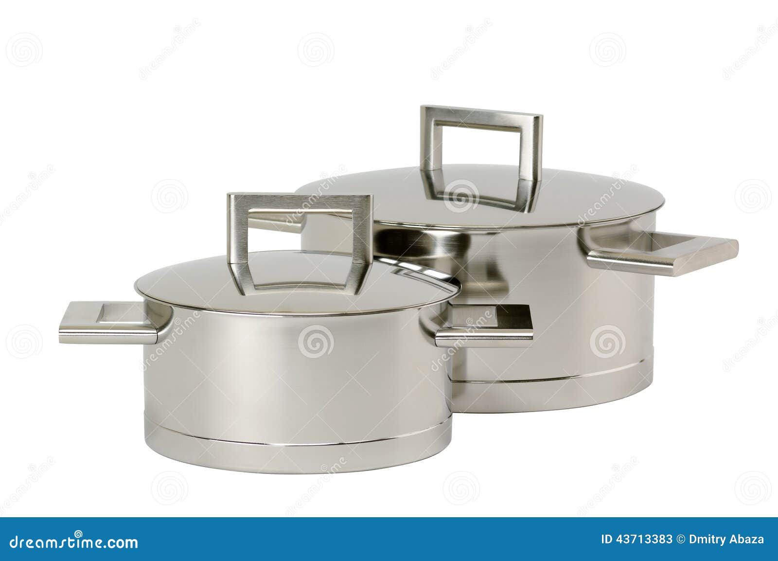 Two Stainless Steel Pot with Cover Stock Image - Image of domestic ...