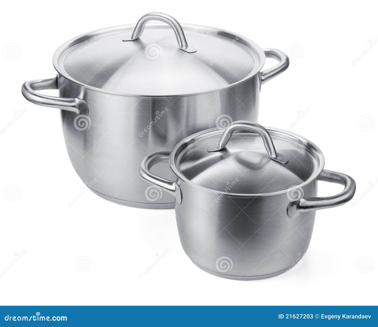 Two stainless steel pots stock image. Image of aluminum - 21627203