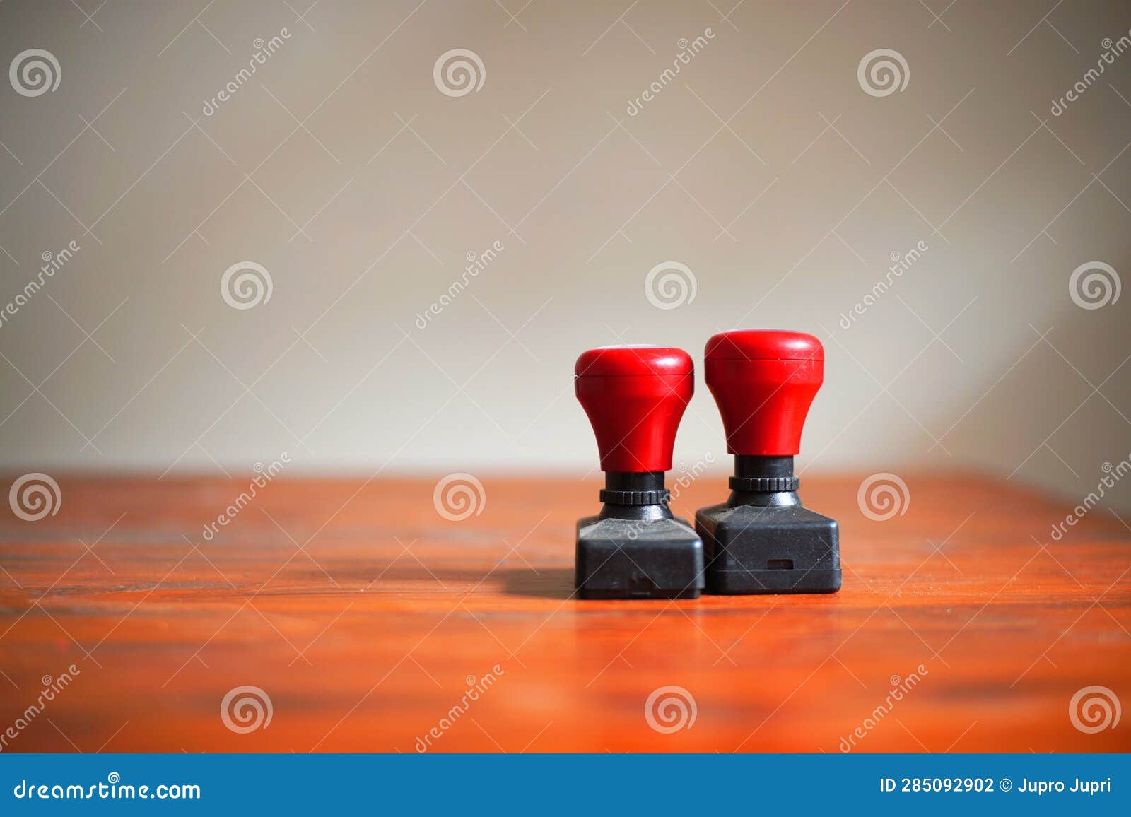 Two stamp on the table. stock photo. Image of stamper - 285092902