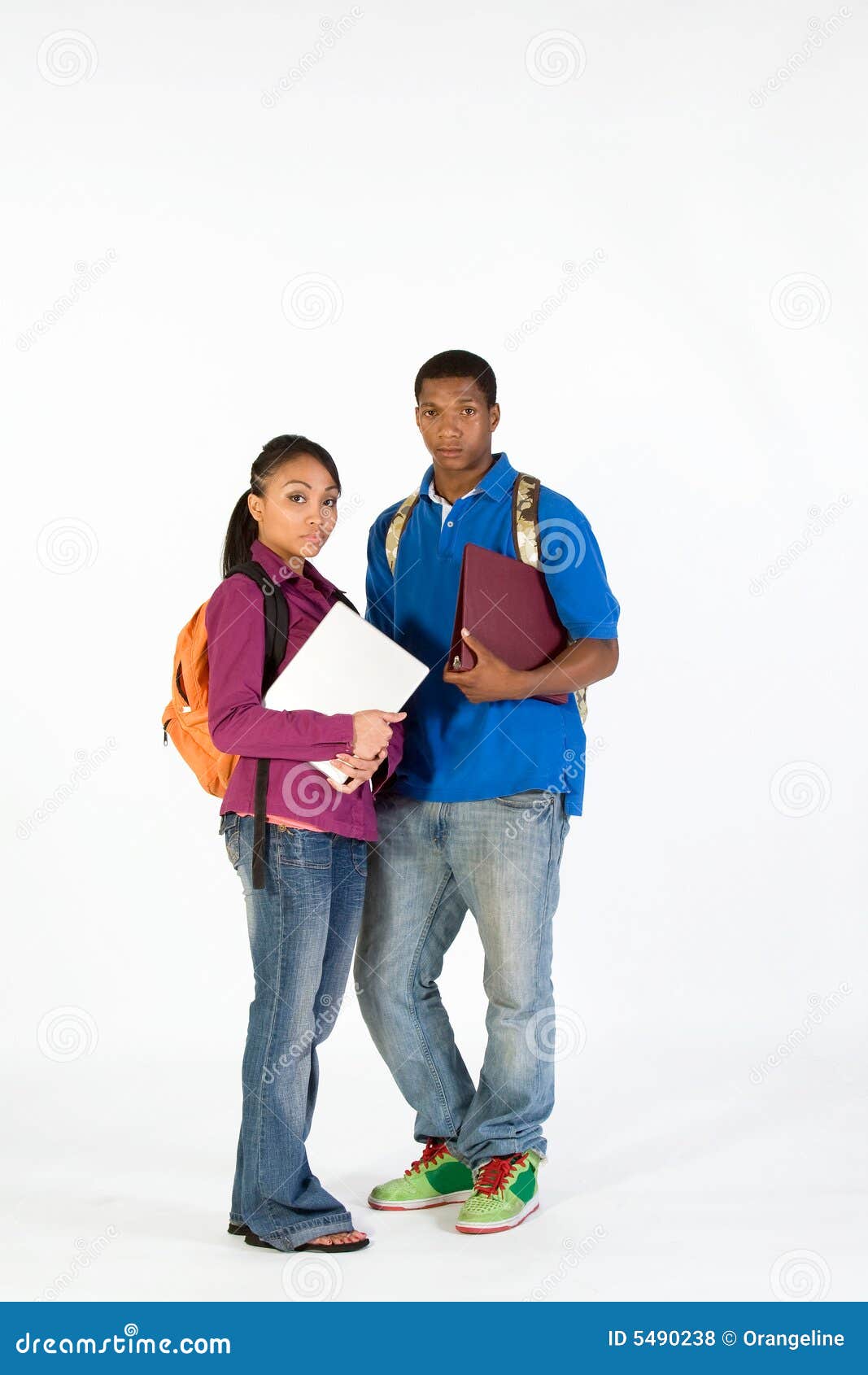 Two Standing Students - Vertical Stock Photo - Image of child, packs ...