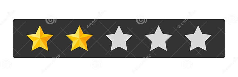 Two stars rating button stock vector. Illustration of opinion - 257248270