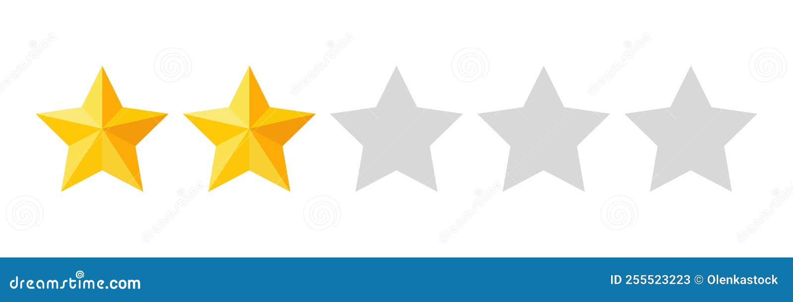 Two stars rating button stock vector. Illustration of quality - 255523223