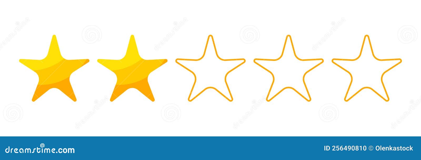 Two stars rating button stock vector. Illustration of opinion - 256490810