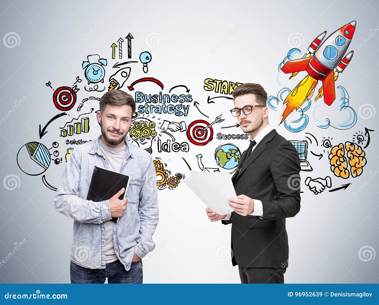 Two Startup Founders, Their Approaches To Business Stock Image - Image ...