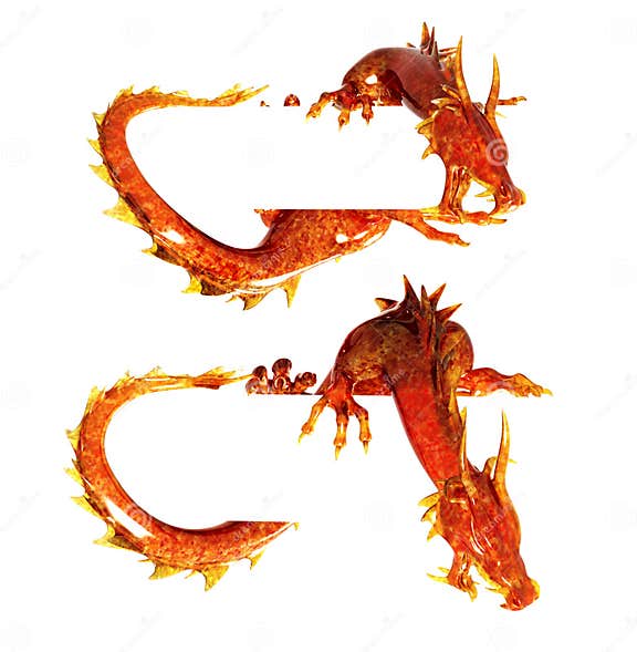 Two Statues Dragons of Jasper Stock Illustration - Illustration of ...