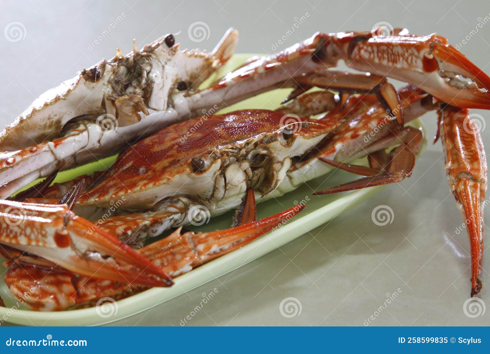 Two Steamed Red Crabs from the Philippines on a Platter Stock Image ...