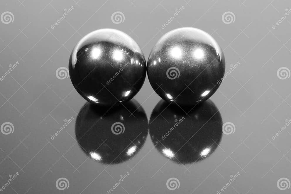Two steel balls stock image. Image of sphere, symmetric - 8198687