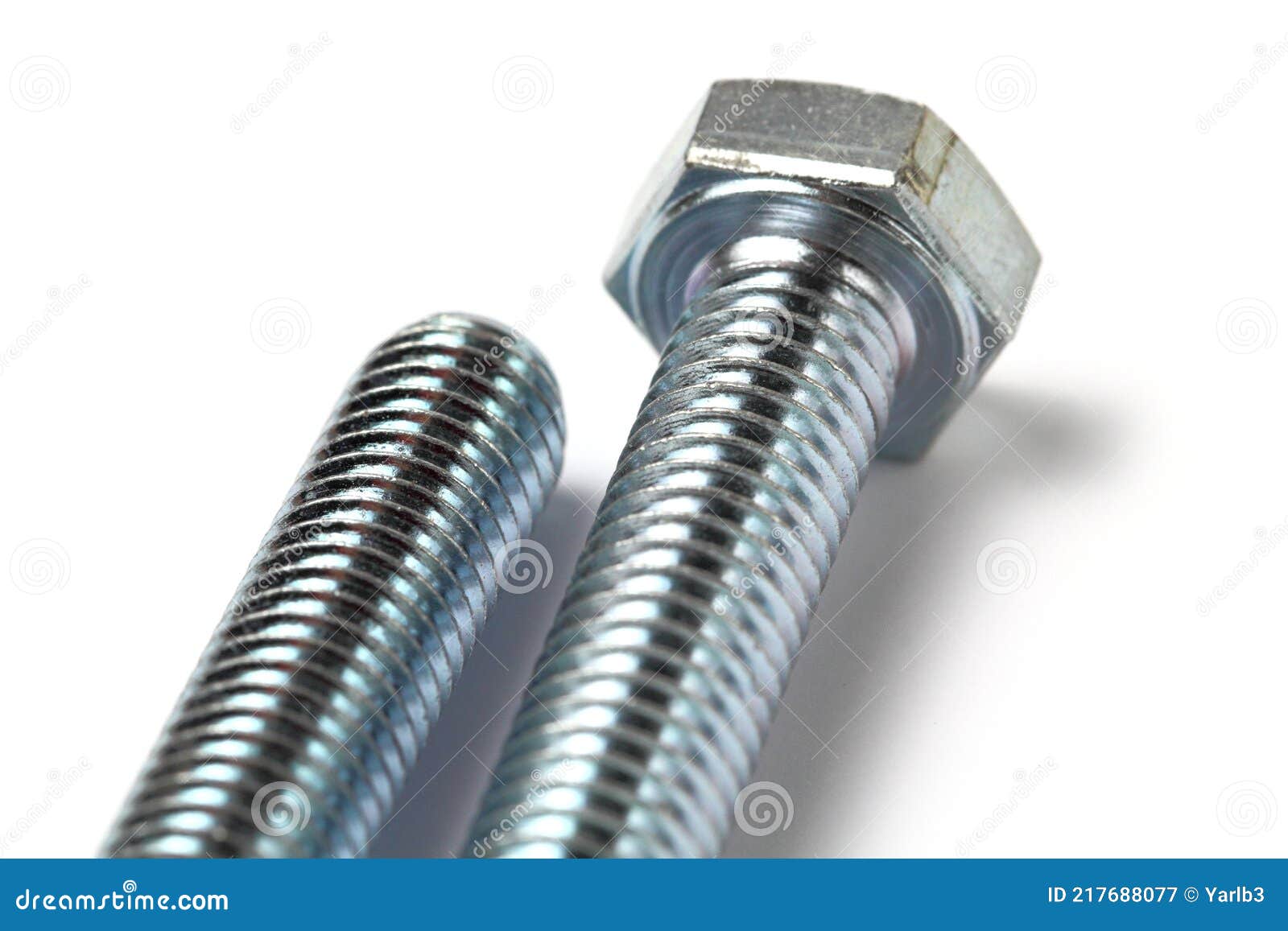 Two Steel Bolts, Close-up, White Background, Isolate Stock Image ...