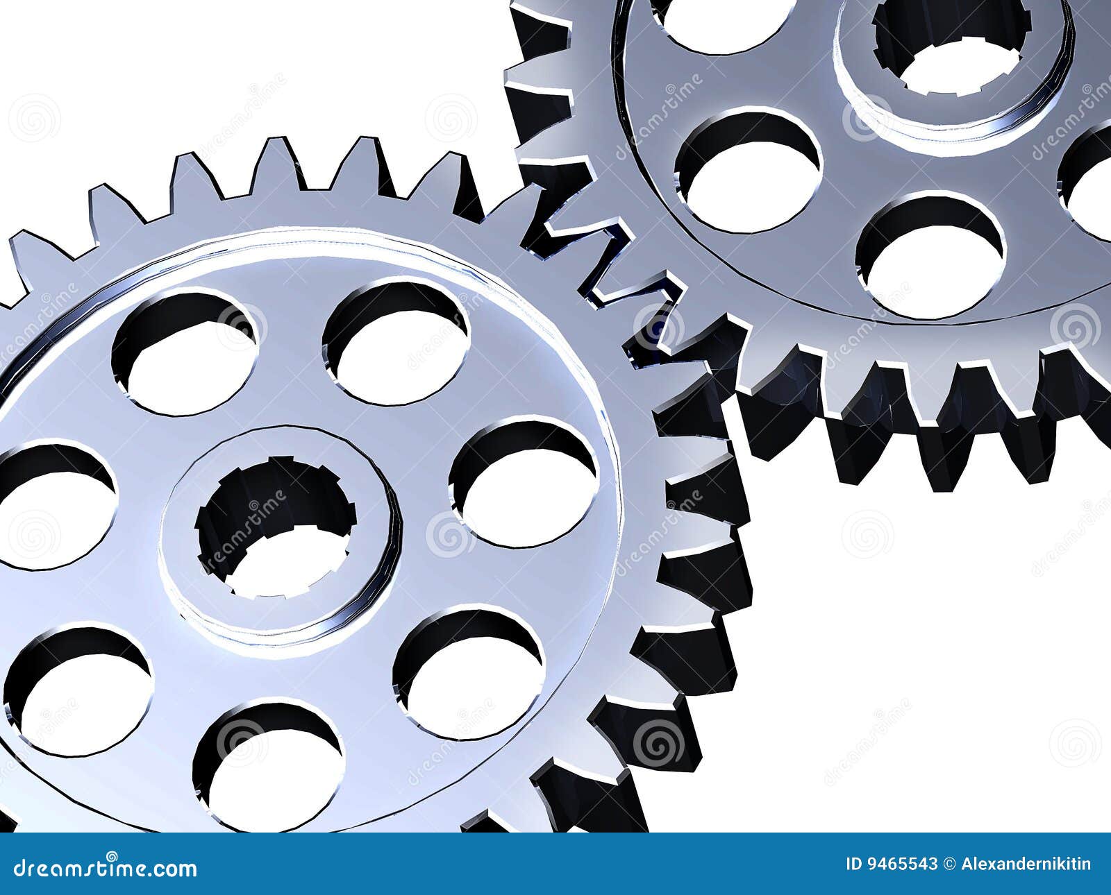 Two steel cogwheel stock illustration. Illustration of industry - 9465543