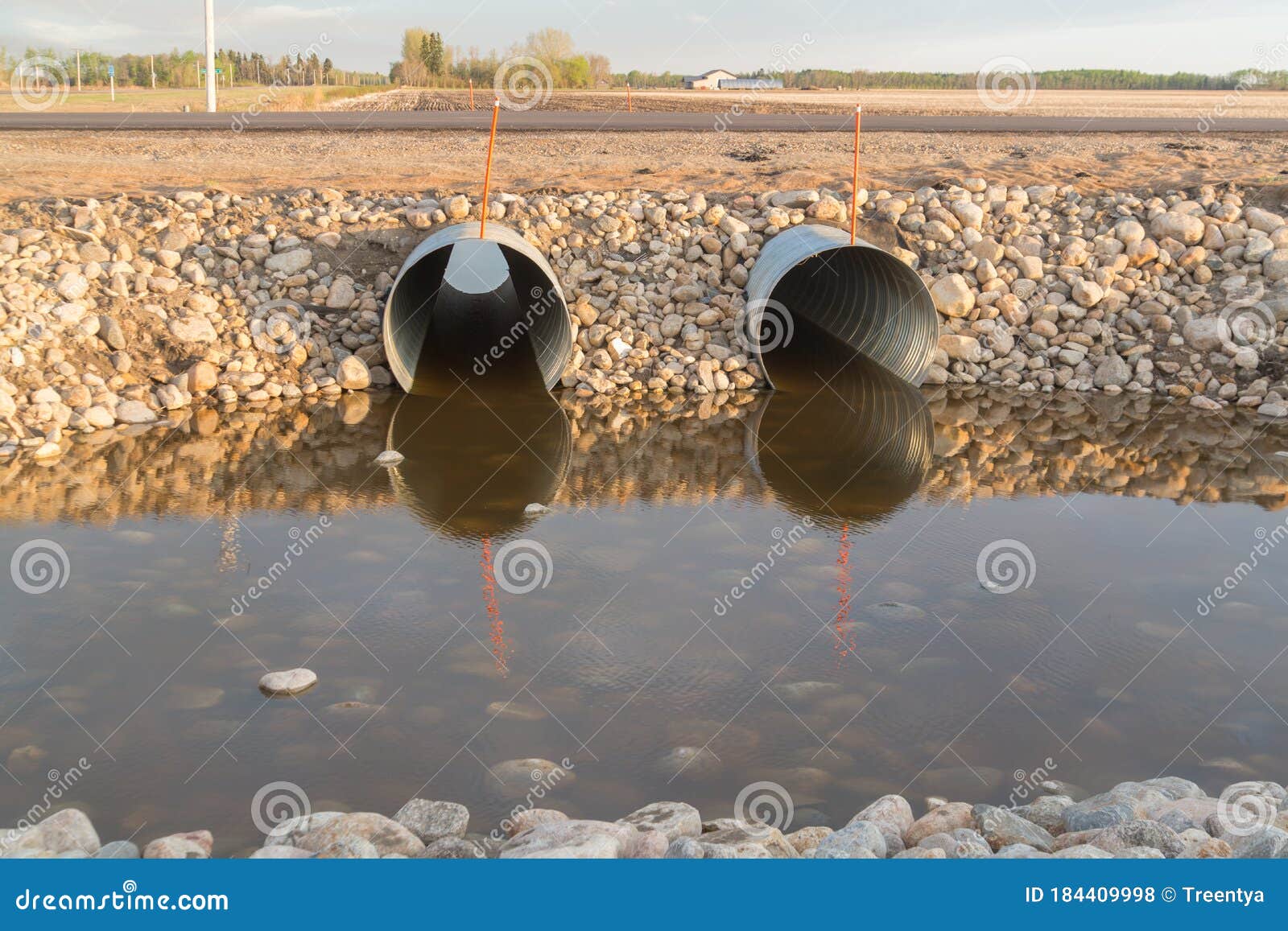 Box Culverts. Drain System Precasted Concrete Stock Image ...