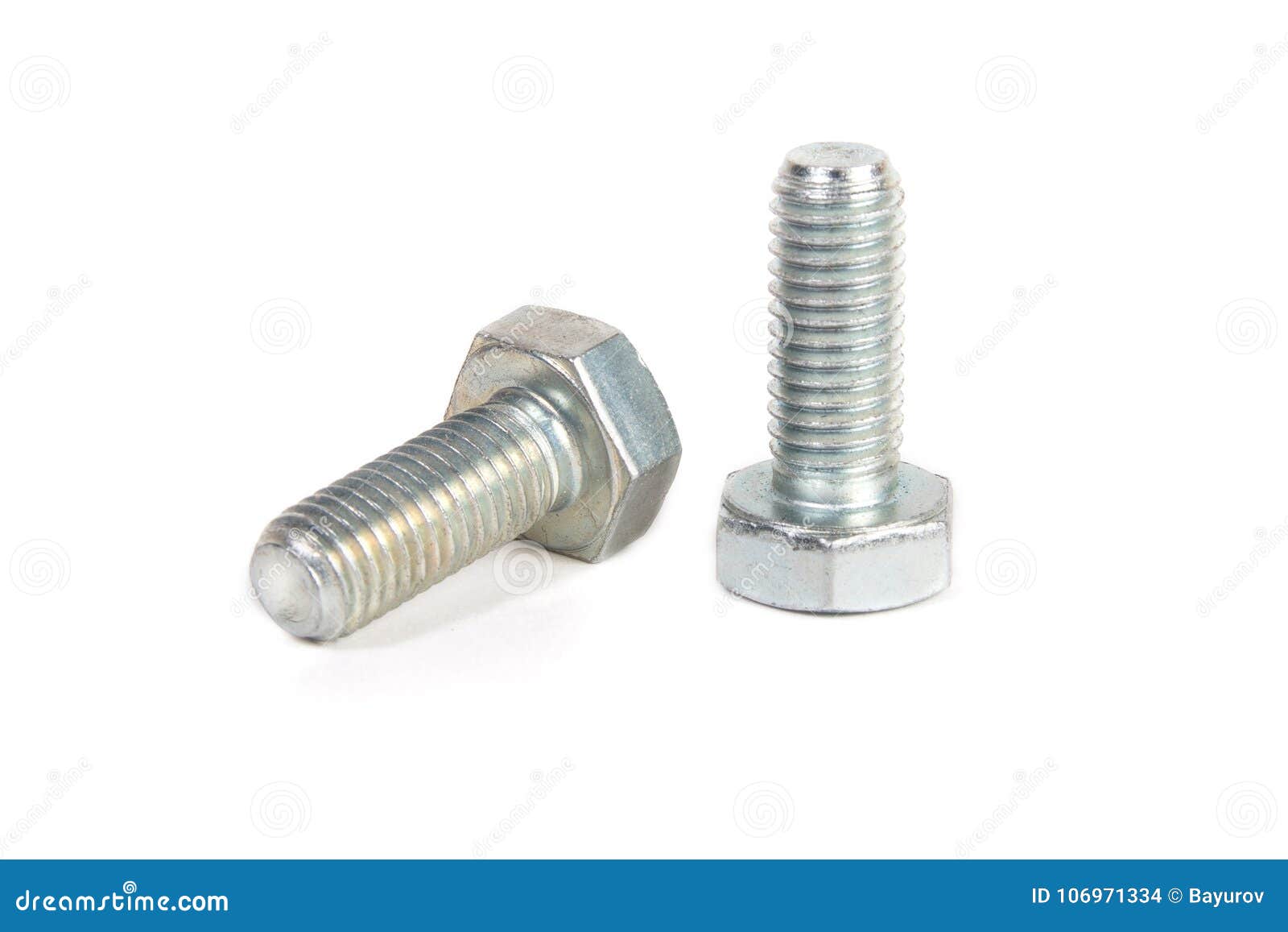 Metal Steel Bolt on White Background Stock Photo - Image of shiny, iron ...