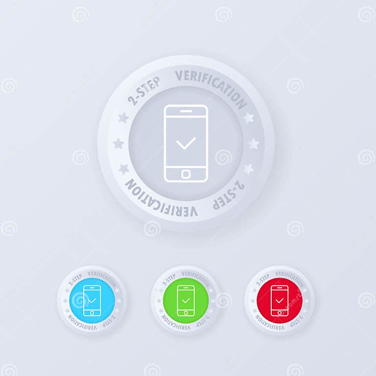Two Step Authentication Button in 3d Style. Two Step Authentication ...